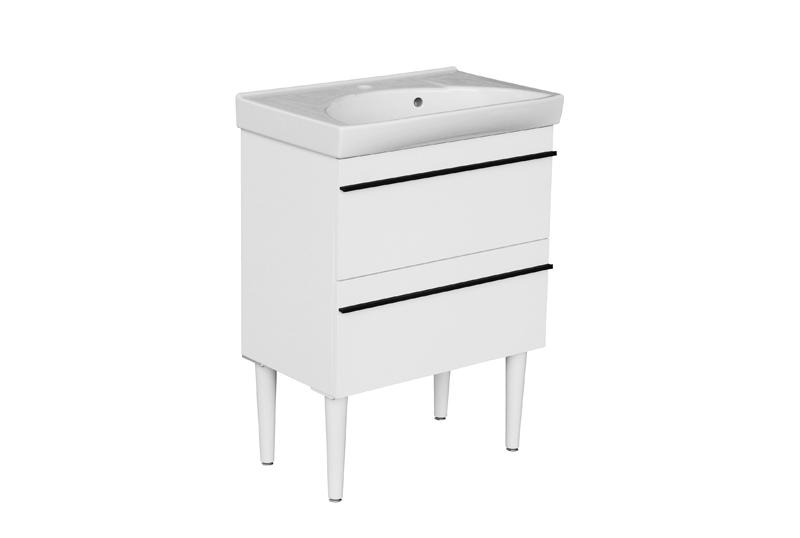 Vonios spintelė Nordic Ifö Compact 60 BH su praustuvu, balta, žema ...